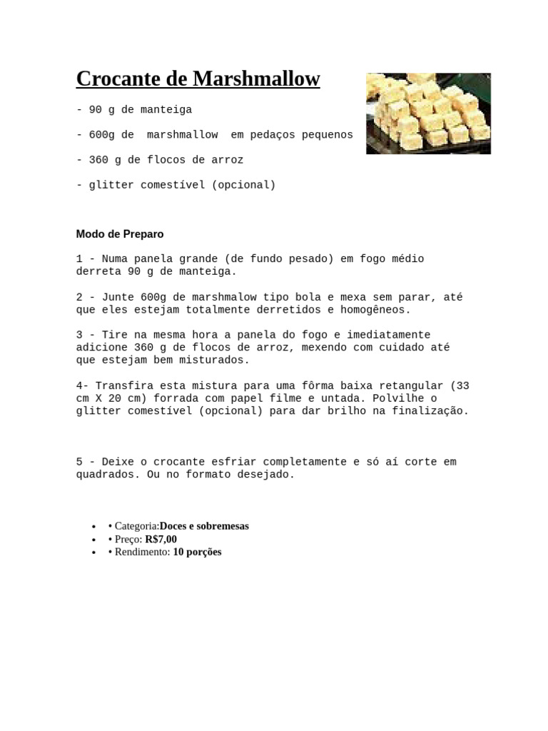 Crocante de Marshmallow | PDF