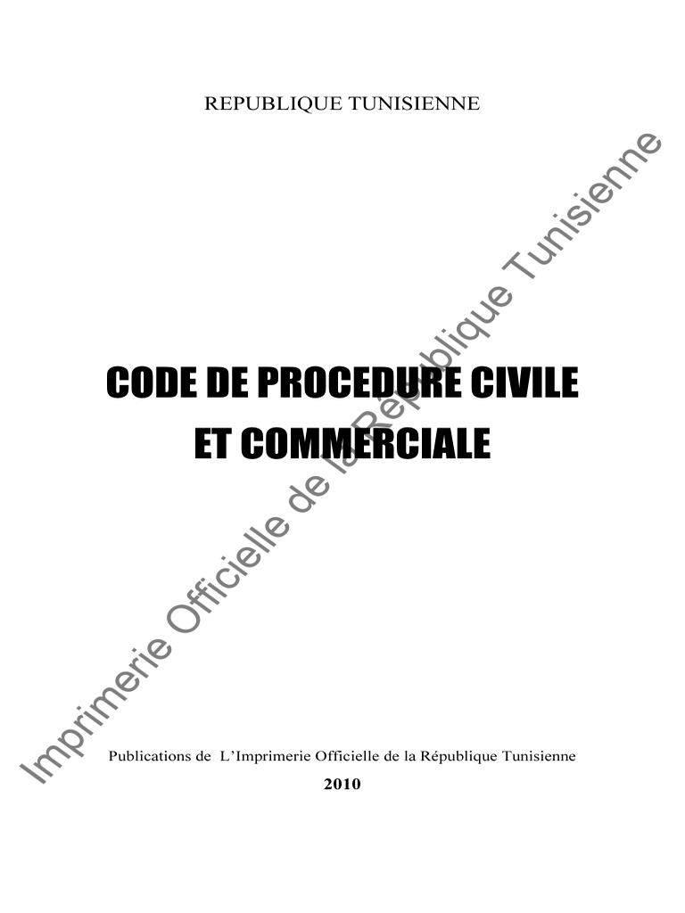 Code de Procédure Civile Et Commerciale | PDF