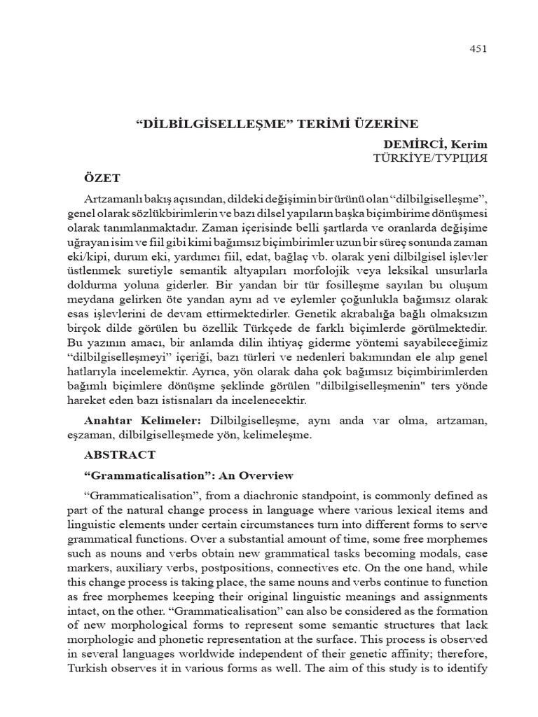 Dilbilgiselleşme MAKALE | PDF