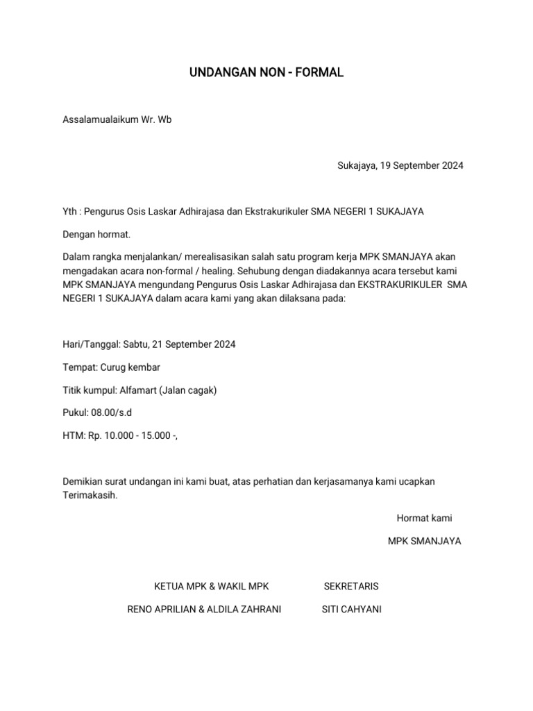 Undangan Non - Formal | PDF