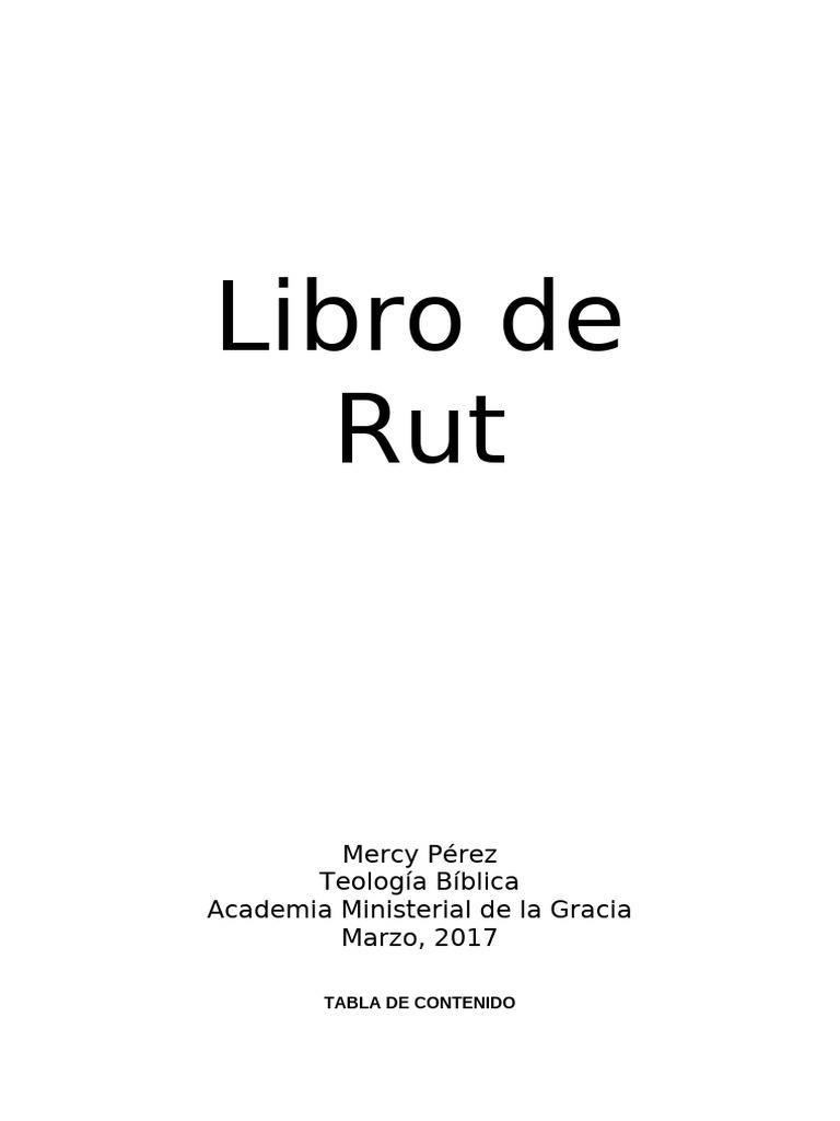 Estudio Teológico del Libro de Rut | PDF | Rut (figura bíblica) | Filosofía