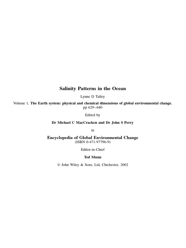 Ocean Salinity Patterns Explained | PDF | Oceans | Home & Garden