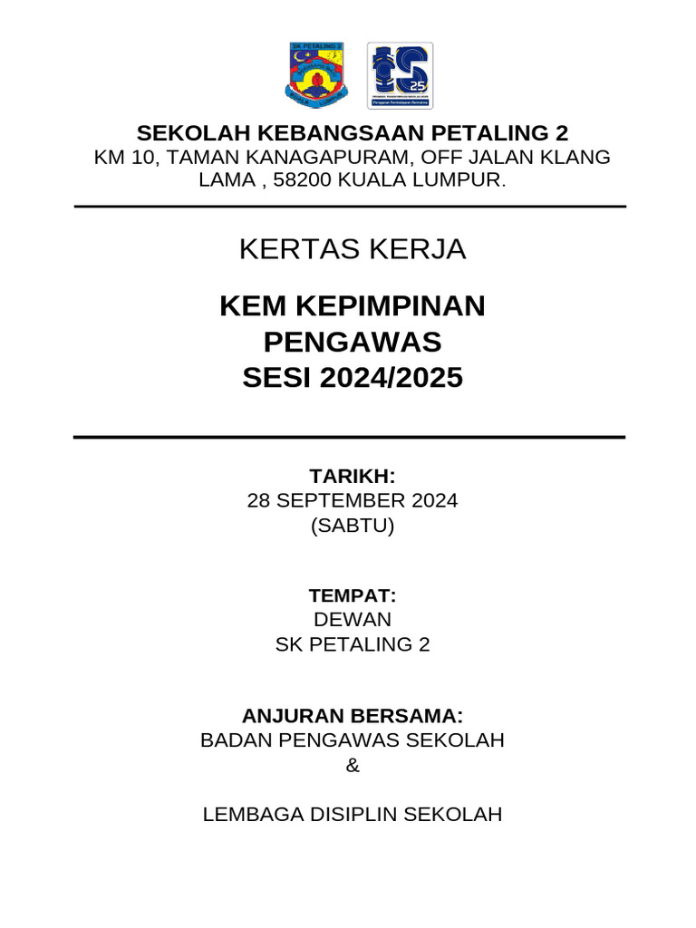 Kem Kepimpinan Pengawas SK Petaling 2 | PDF