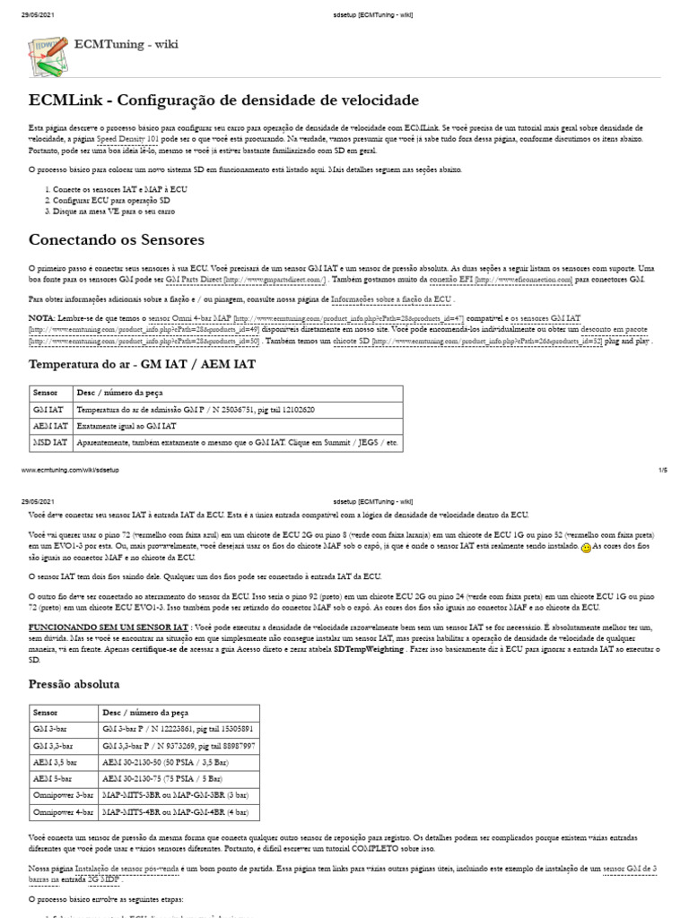 Speed Density Configuração | PDF