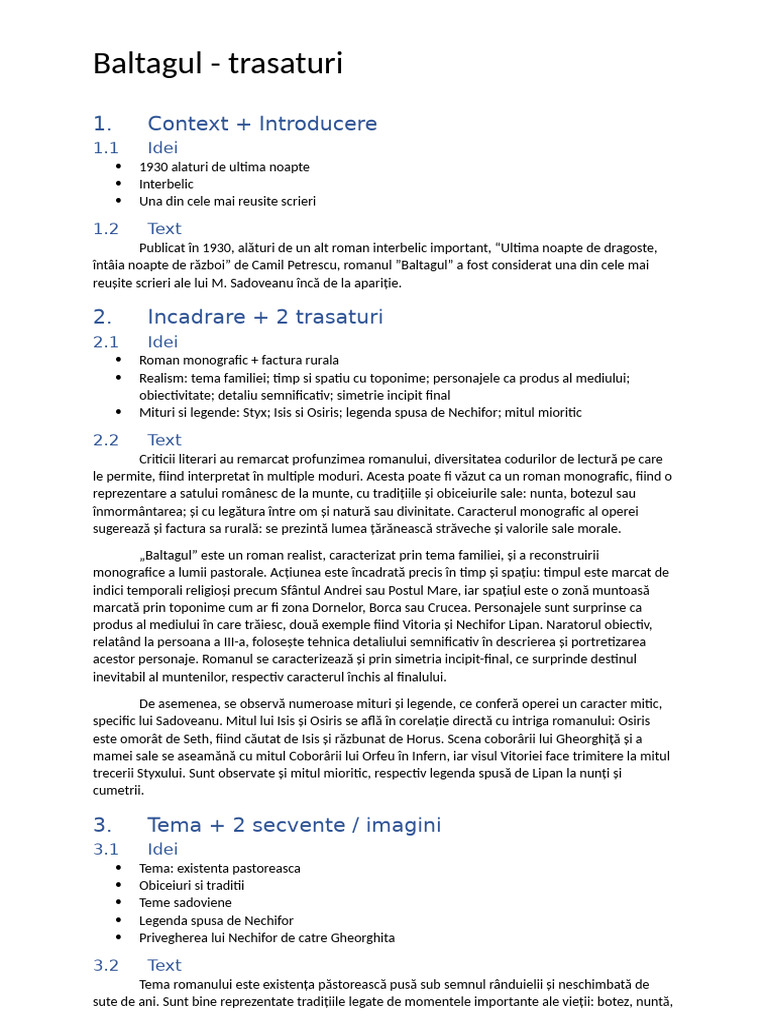 Baltagul Trasaturi | PDF