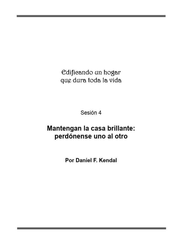Edificando Un Hogar para Toda La Vida Sesión 4 | PDF