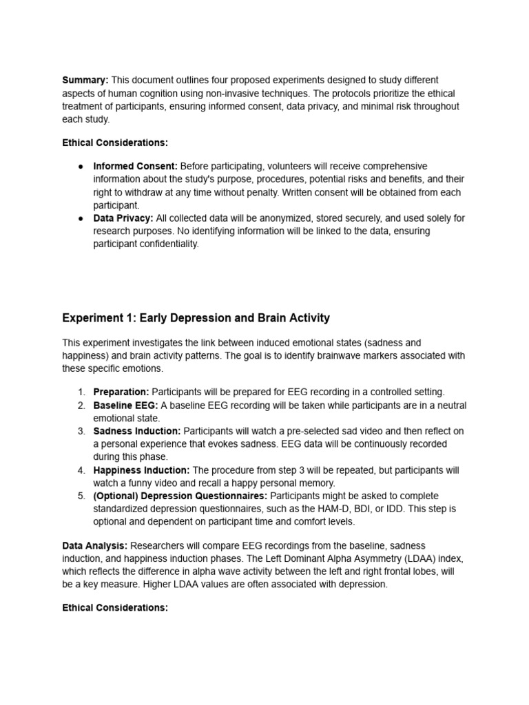 Cognitive Science Experiments | PDF