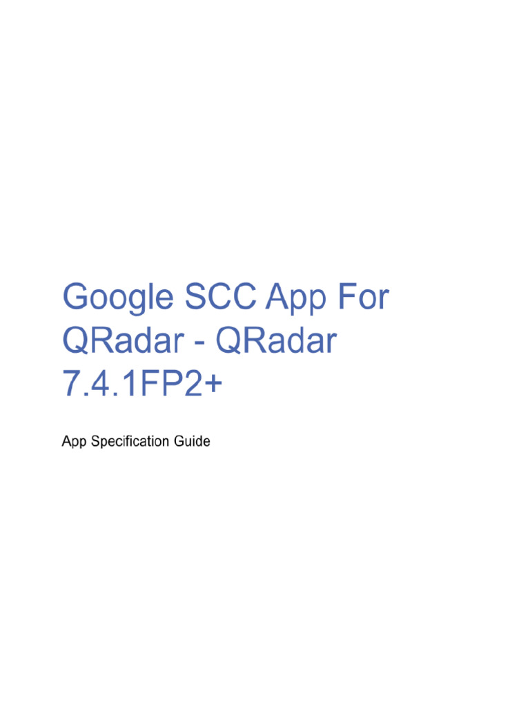 User Guide Google SCC App For QRadar 2 0 0 | PDF