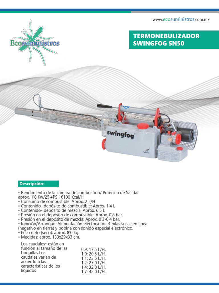 Termonebulizador Swingfog SN50 | PDF