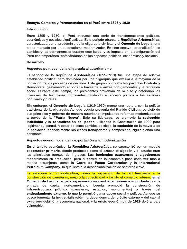 Ensayo pc01 | PDF | Economias | Política