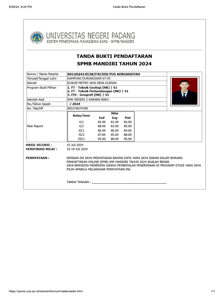 Cetak Bukti Pendaftaran Ryan | PDF Cetak Bukti Pendaftaran Ryan | PDF