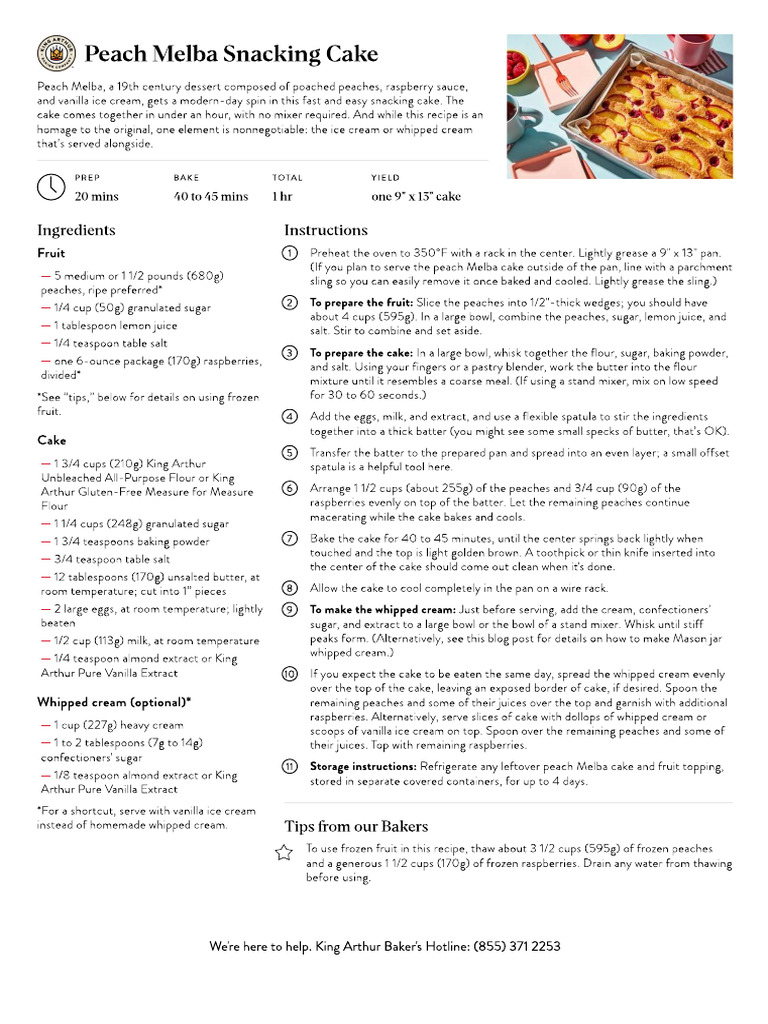 Peach Melba Snacking Cake | PDF