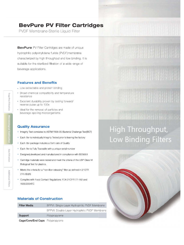 BPPVI - BPPVII - BevPure PV - PVDF Membrane-Sterile Liquid Filter | PDF