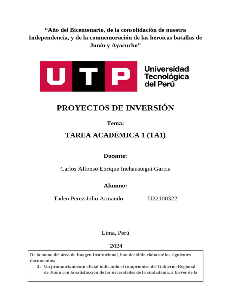 Tarea Académica 1 (Ta1) | PDF