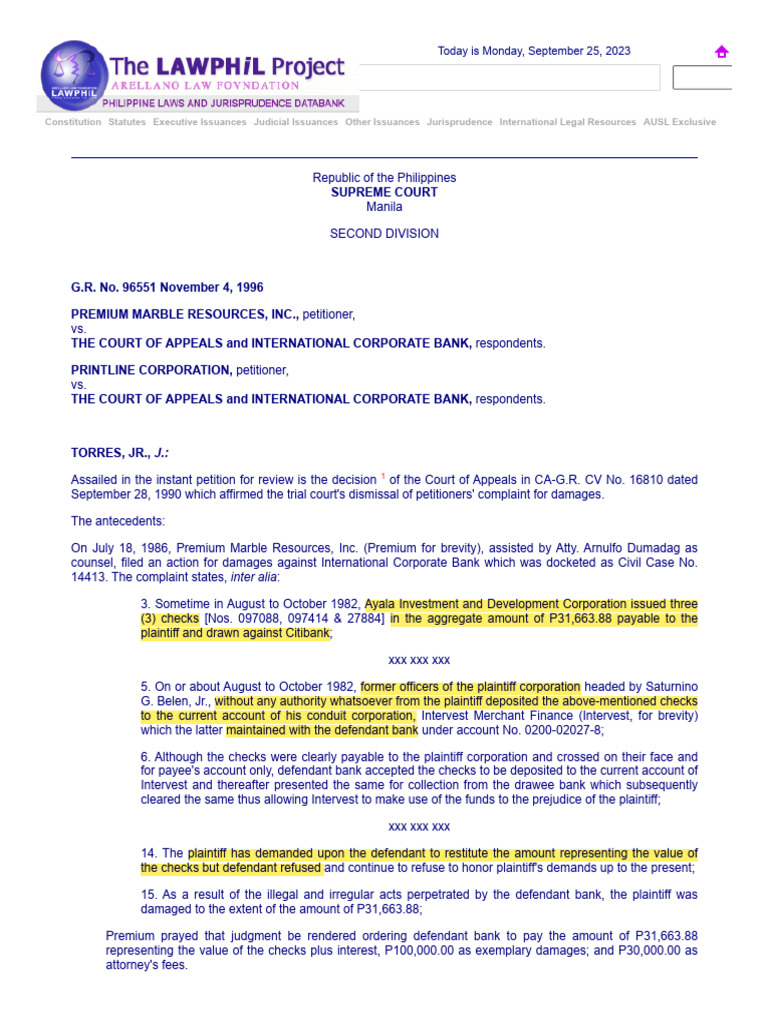 G.R. No. 96551 Premium Marble V CA | PDF