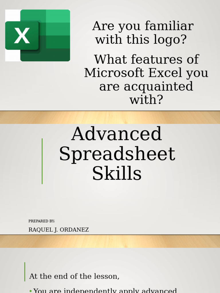 Lesson 3 Advanced Spreedsheets | PDF