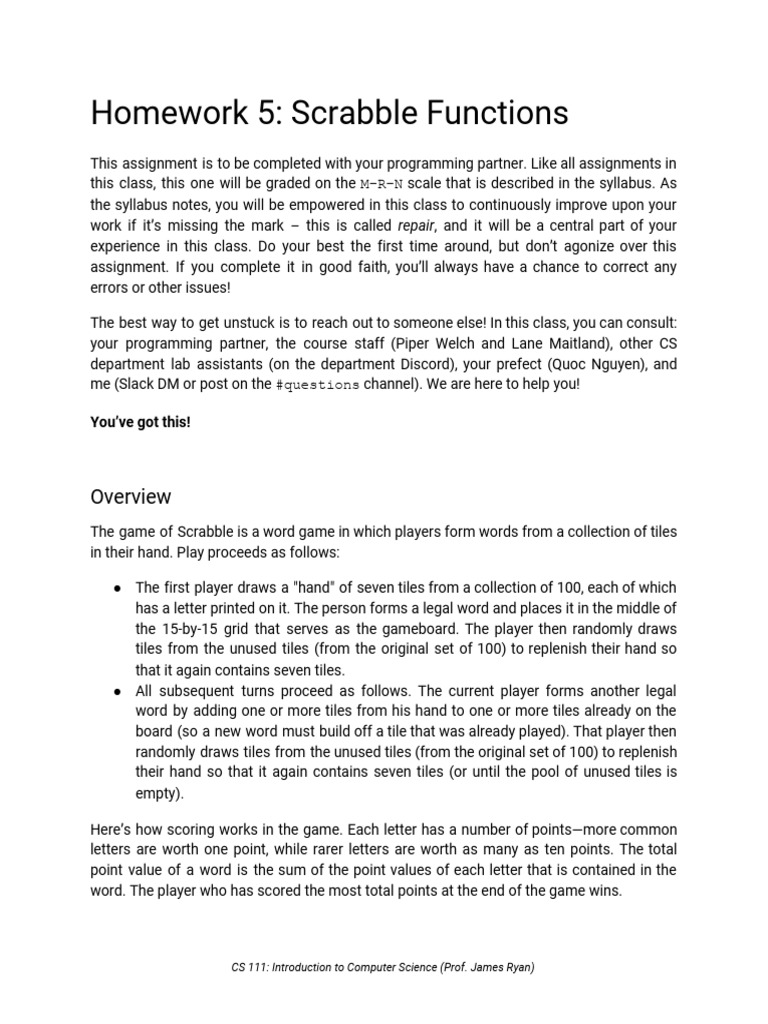 CS111 W21 Homework 5 | PDF