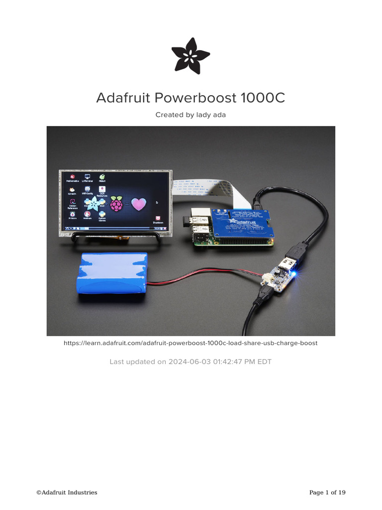 Adafruit Powerboost 1000c Load Share Usb Charge Boost | PDF