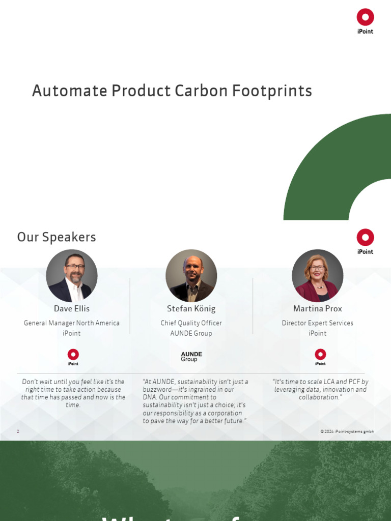 Ipoint Webinar Automating Product Carbon Footprints 2024 | PDF
