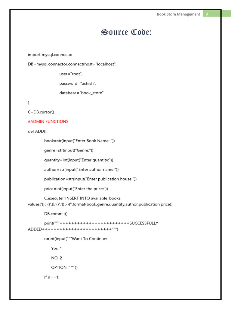 Book Store Management System | PDF