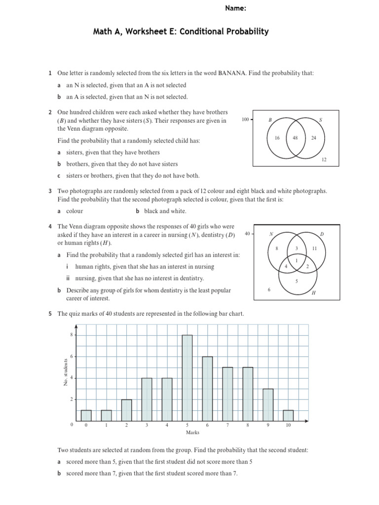 Worksheet E | PDF