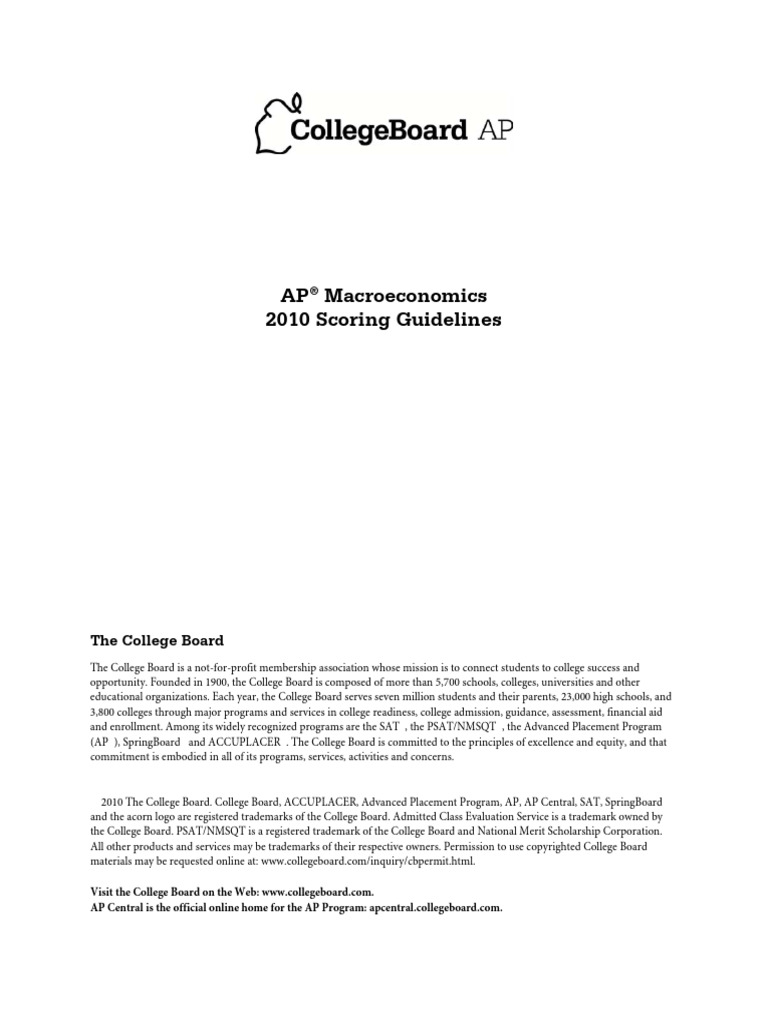 Ap10 Macroeconomics Scoring Guidelines | PDF