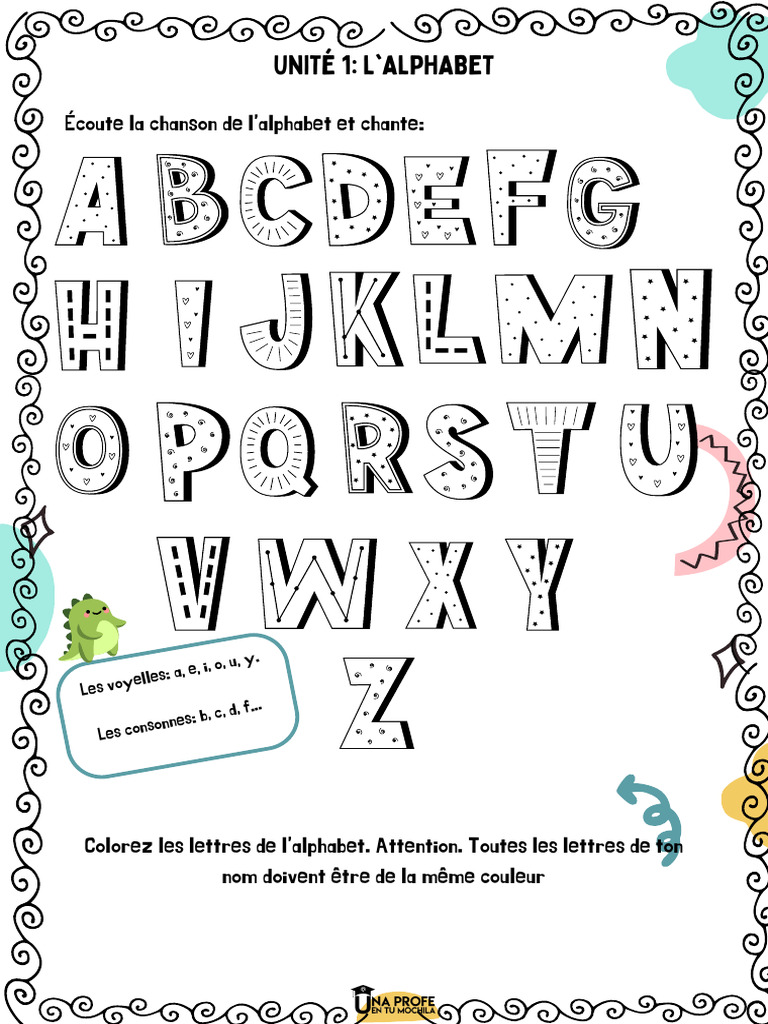 Unité 1: L'Alphabet: Écoute La Chanson de L'alphabet Et Chante | PDF