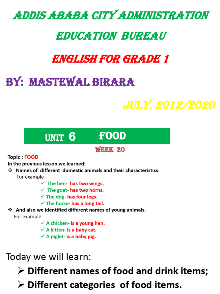 English For Grade 1 Week 20 (Lesson 1, 2 & 3) | PDF