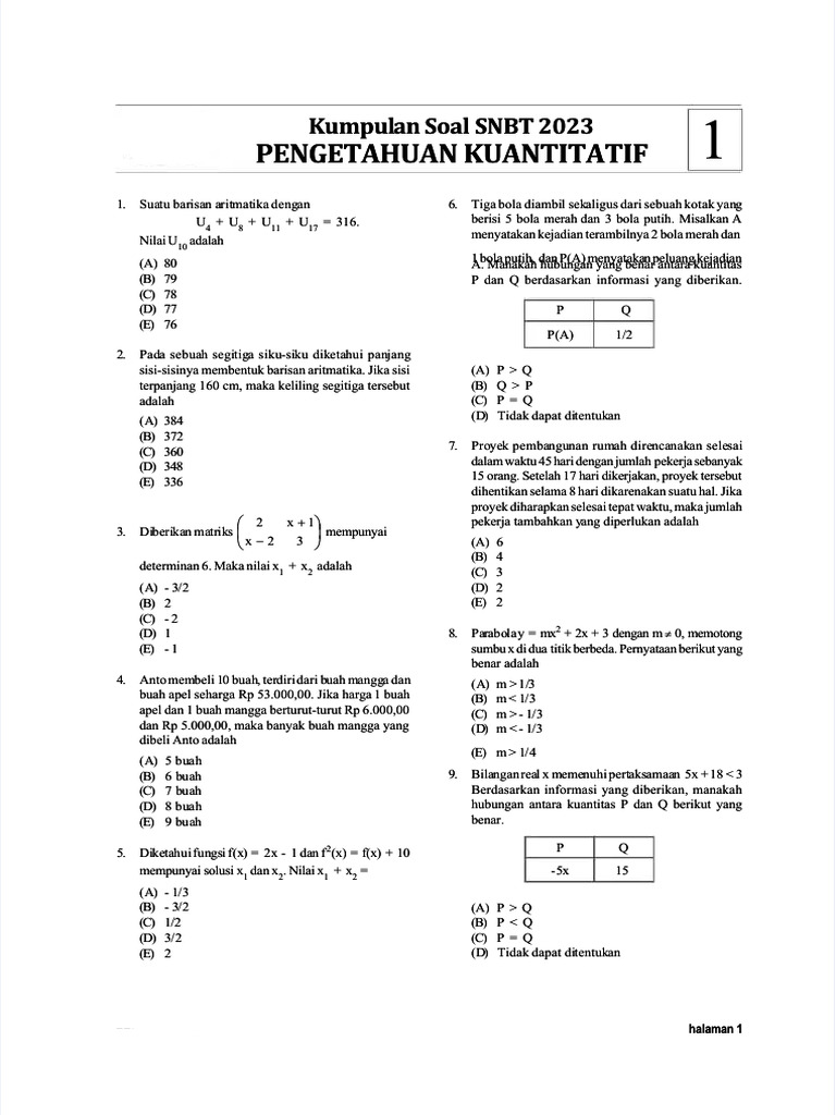 Soal PK Utbk Asli 2023 | PDF