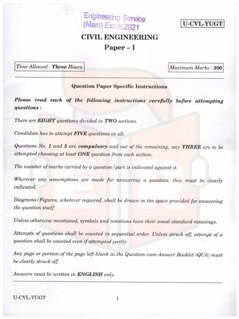 -Papers- IES 2020 -Mains- CE | PDF