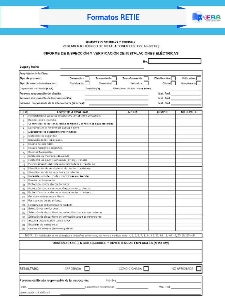 Formatos Retie | PDF
