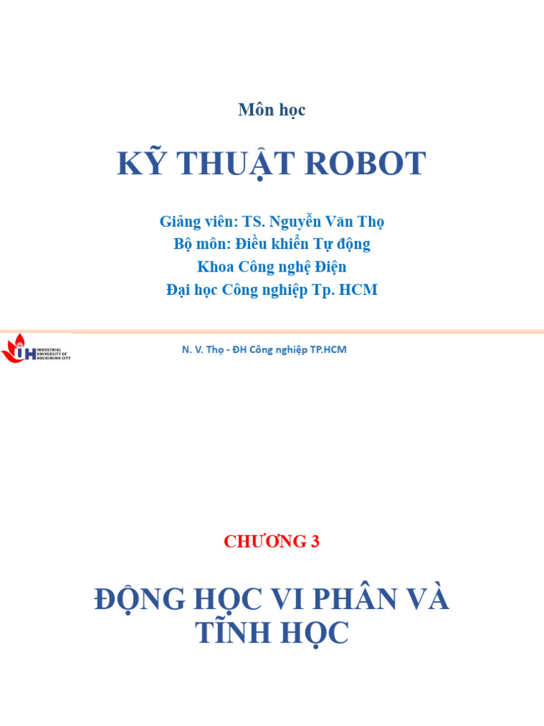 Ky Thuat Robot Chapter3 | PDF | Teaching Methods & Materials | Science & Mathematics