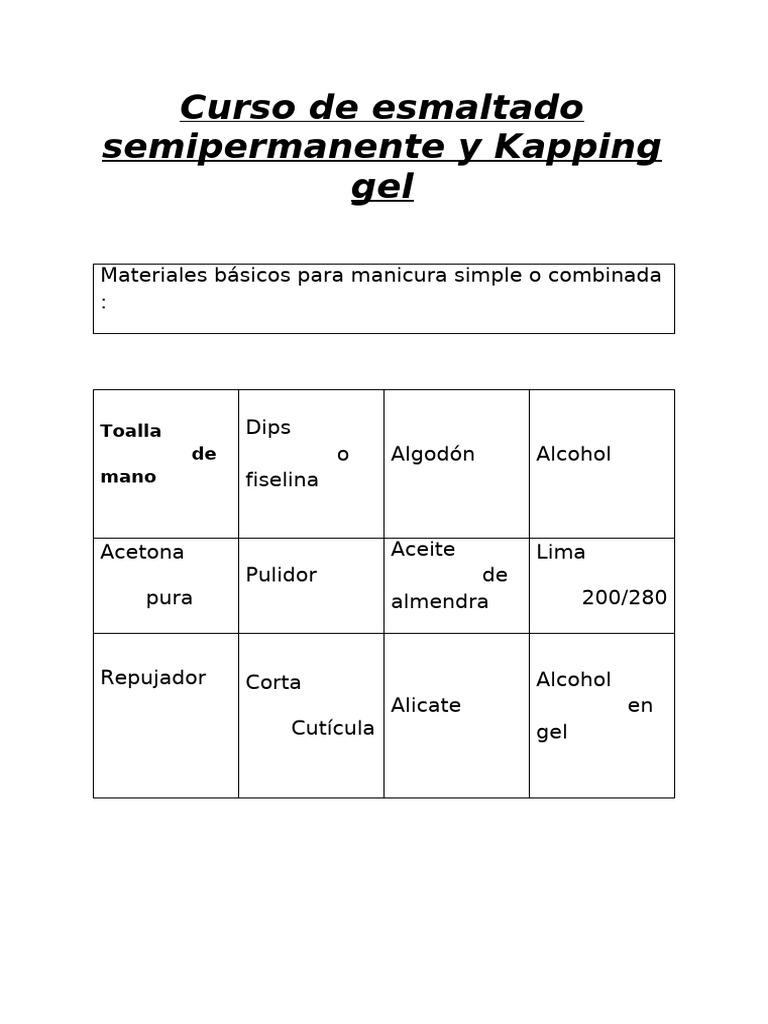 Curso de Semi y Kapping | PDF | Clavo (anatomía) | Cocina, comidas y vino