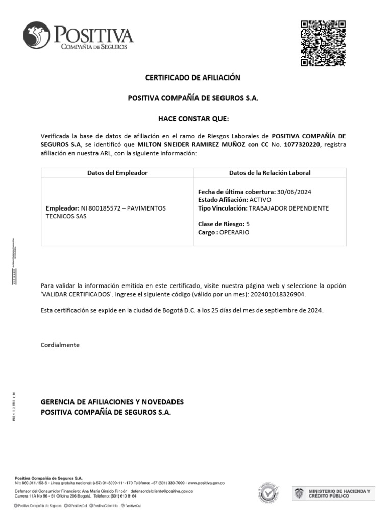 Milton Sneider Ramirez Muñoz Arl | PDF