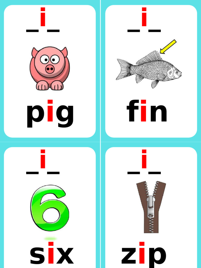 Phonics CVC Words Letter I Flashcards | PDF