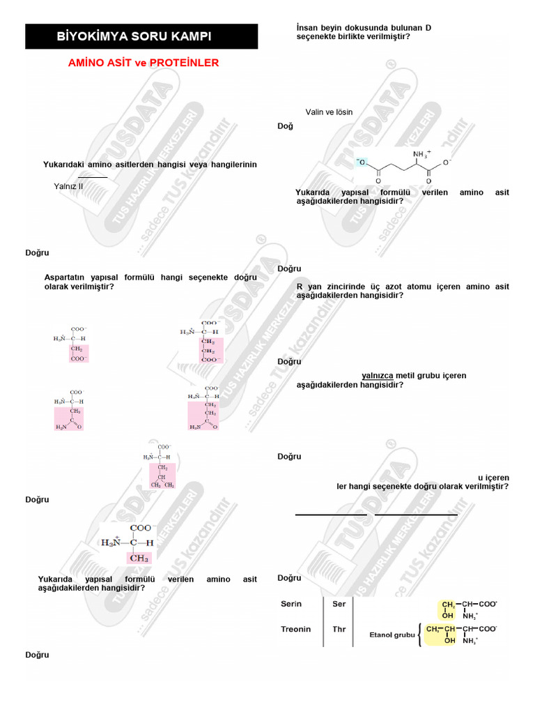 Biyokimya Soru 2. Fasikül | PDF