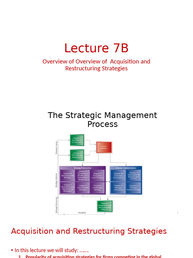Lesson 7B Revised Overview Aqusition and Restructuring Strategies | PDF | Mergers And ...