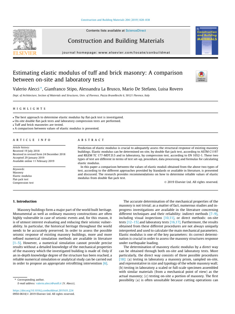 Alecci Et Al. - 2019 - Estimating Elastic Modulus of Tuff and Brick ...