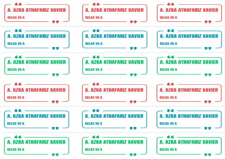 Label Nama Azka | PDF