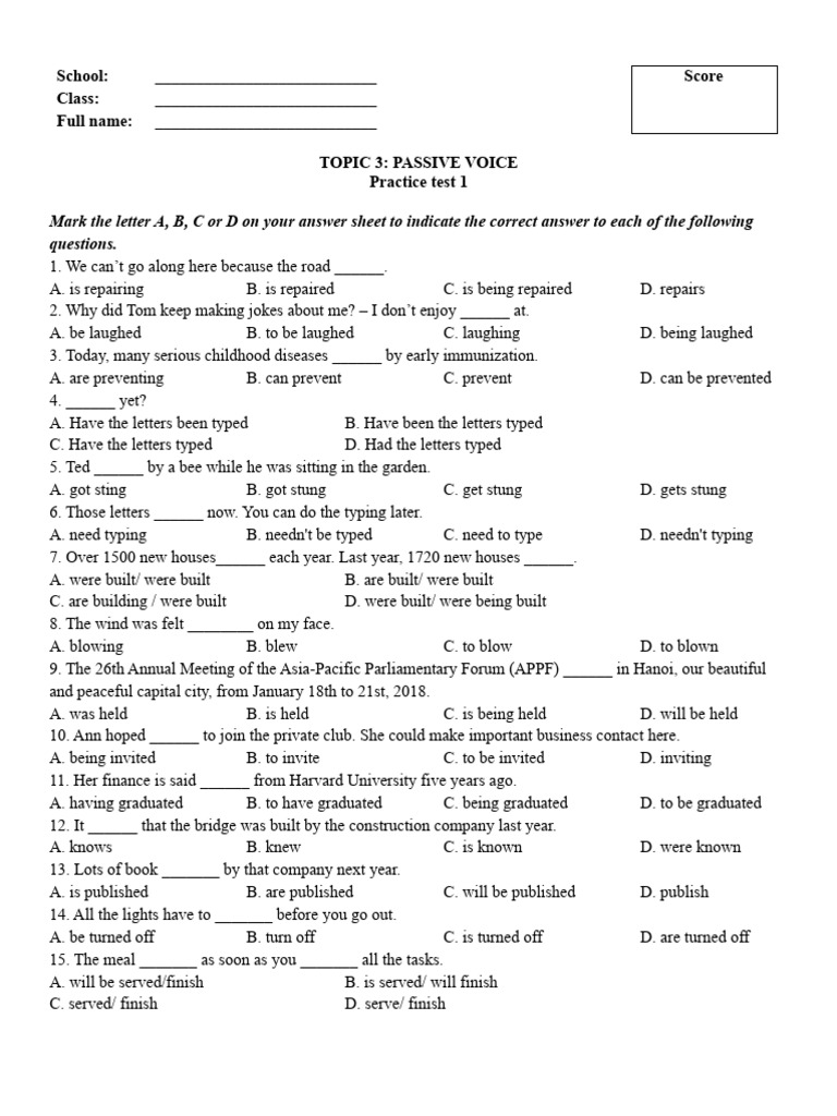 Passive Practice 1 2 NO KEY | PDF