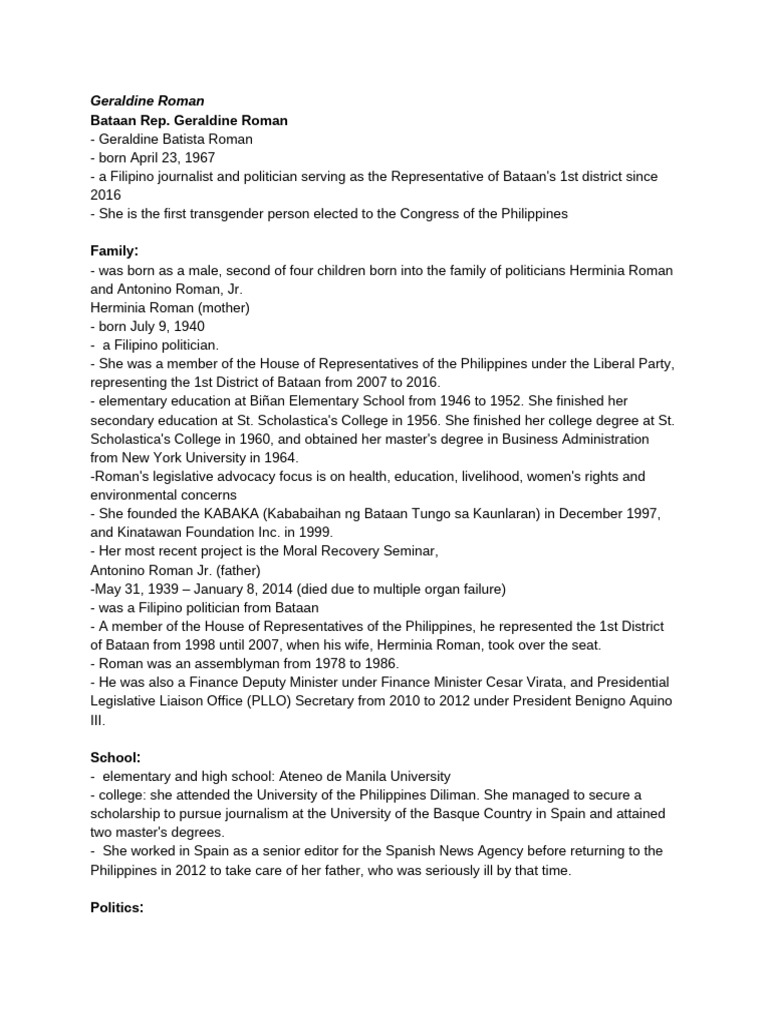 Geraldine Roman | PDF