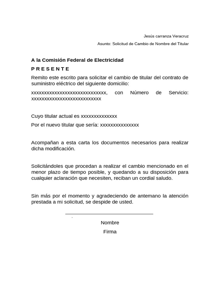 Carta Solicitud Cfe Compressed | PDF