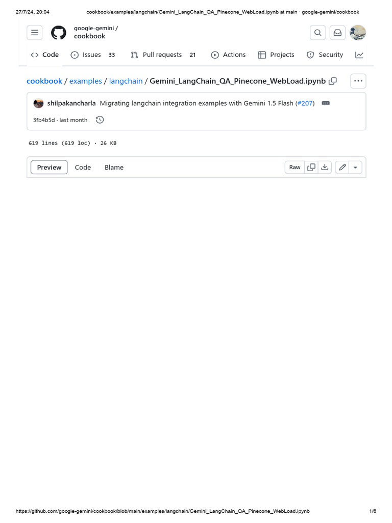 Cookbook Examples Langchain Gemini LangChain QA Pinecone WebLoad - Ipynb at Main Google-Gemini ...