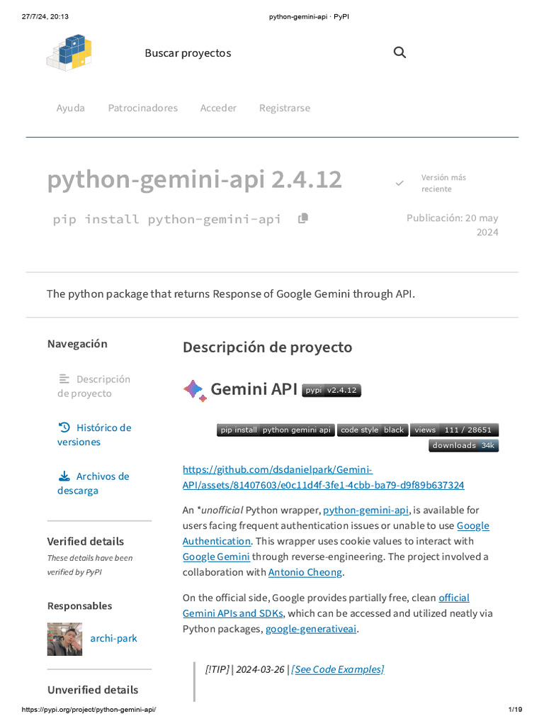 Python Gemini API PyPI | PDF
