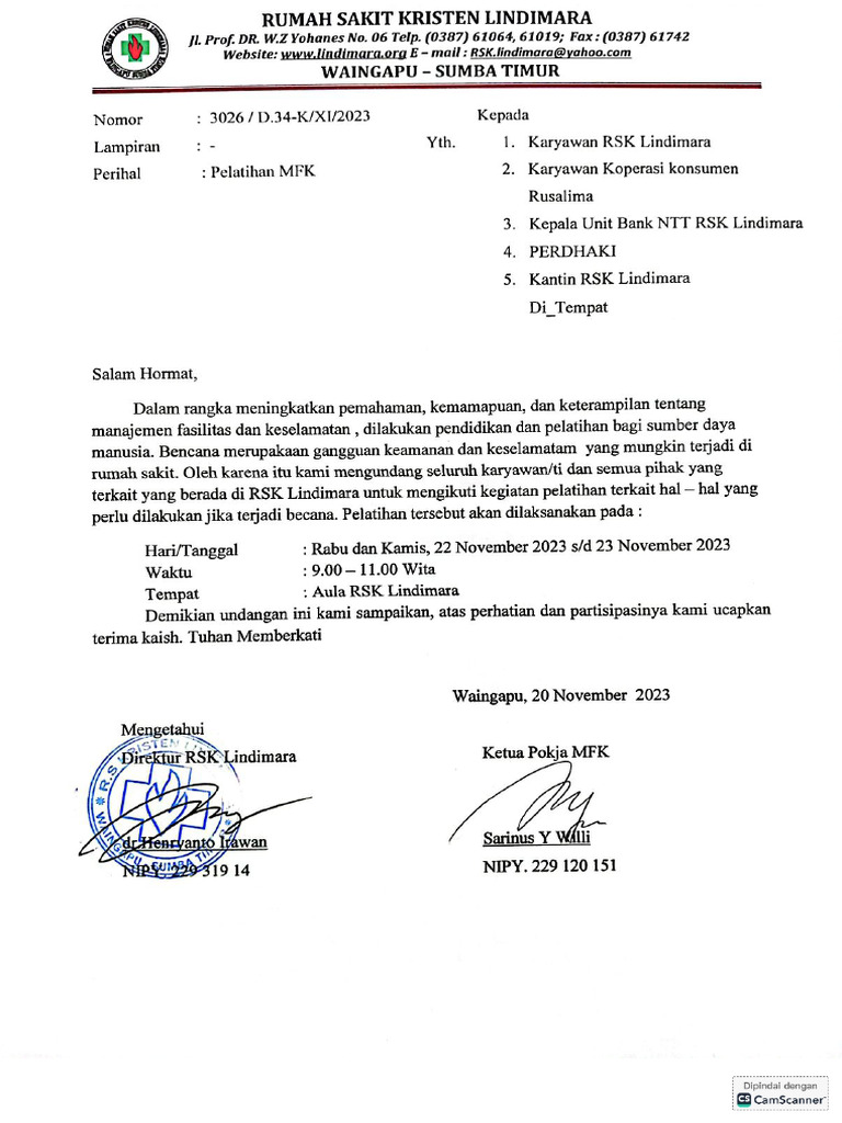 Undangan Sosialisasi MFK 2023 | PDF