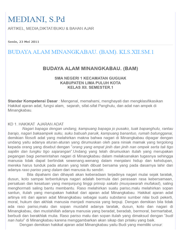 BAM Kelas 12 | PDF