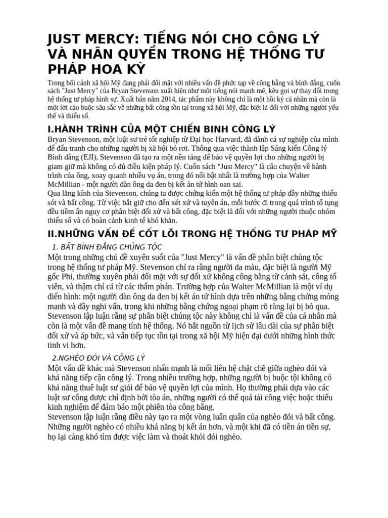 Just Mercy Essay | PDF