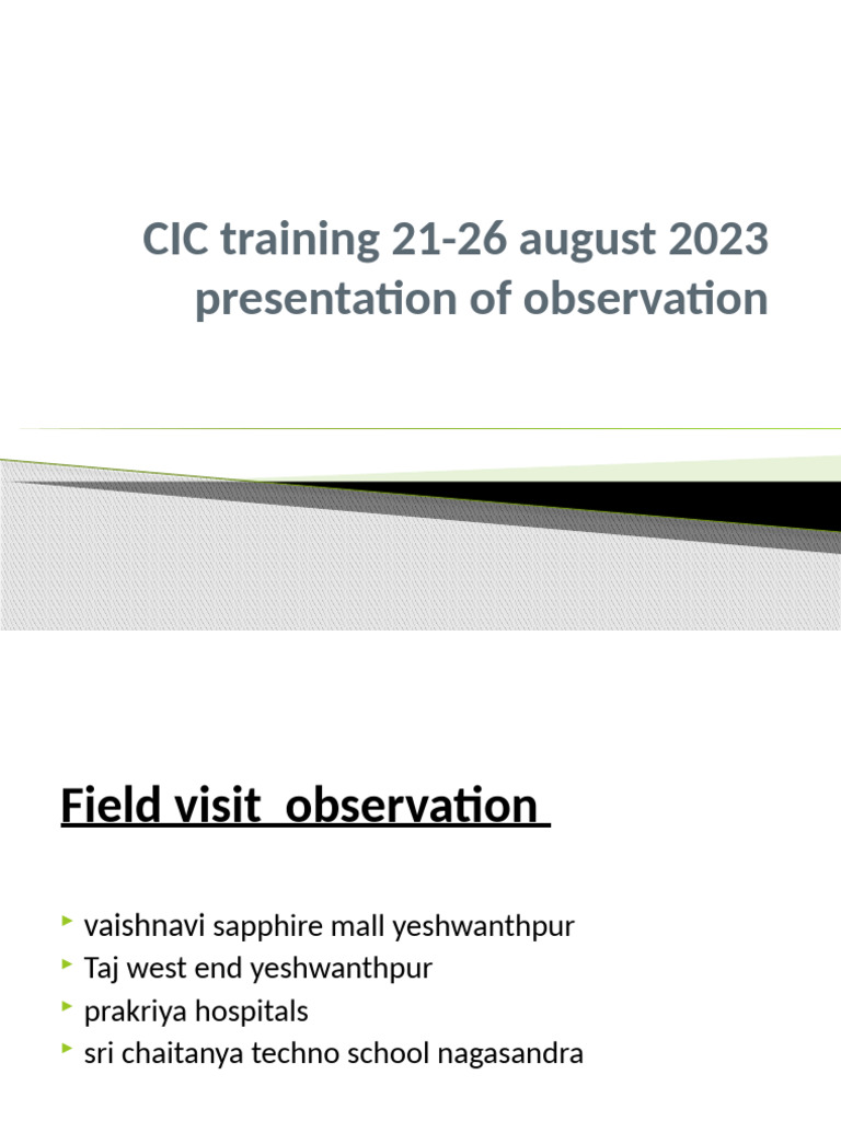 Cic Training | PDF