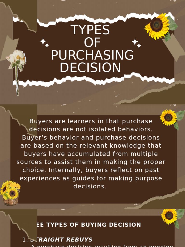 Types of Purchasing Decision Report | PDF | Cognition | Science ...