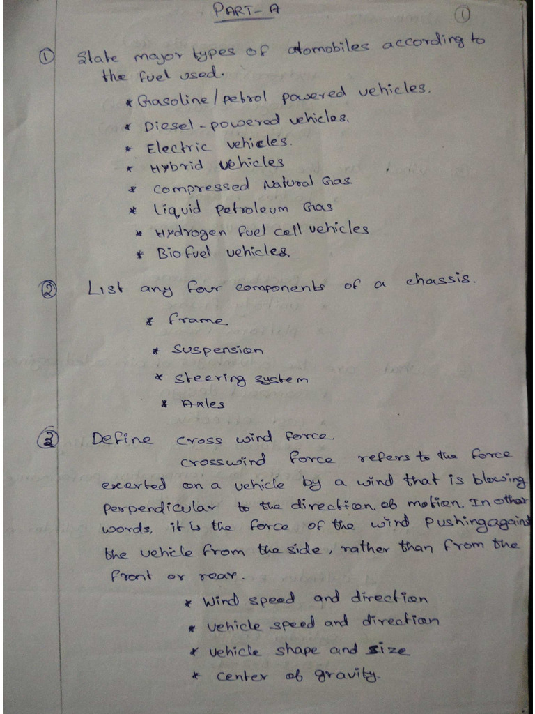 Automobile engineering 1 assignment. | PDF